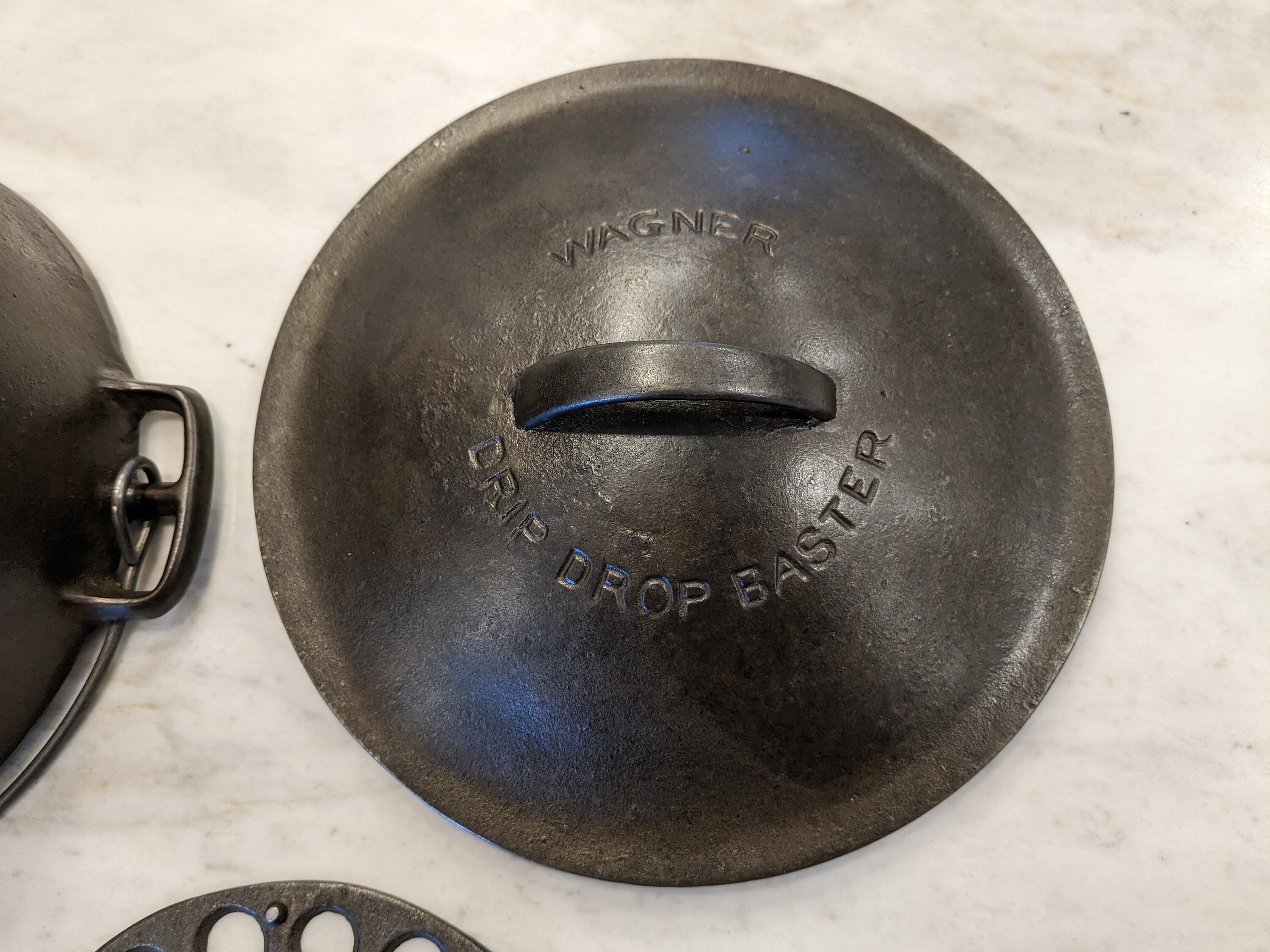 RARE Vintage Wagner 7 Dutch Oven Round Roaster Turtle Top W/ Trivet WOW ...