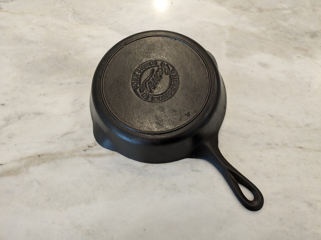 RARE Trunz Pork Stores Lodge Single Notch 5 Cast Iron Skillet AMAZING ...