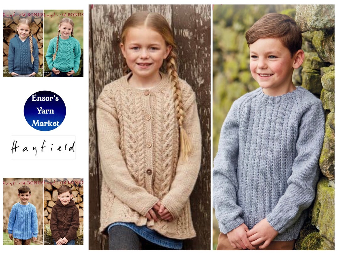 HAYFIELD Aran Knitting Patterns: Children’s Sizes - Etsy UK