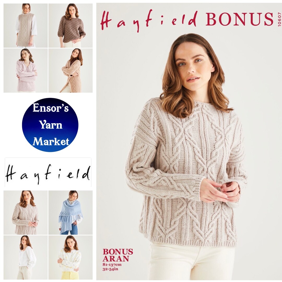 HAYFIELD Aran Knitting Patterns - Etsy UK