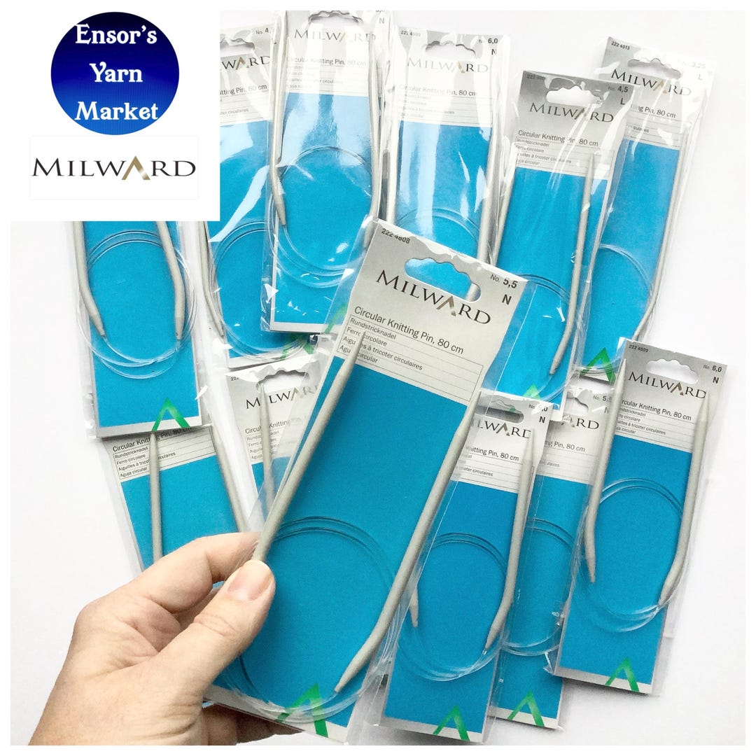 MILWARD Circular Knitting Needles: Fixed 80cm Length (sizes 2.75mm - 6 ...