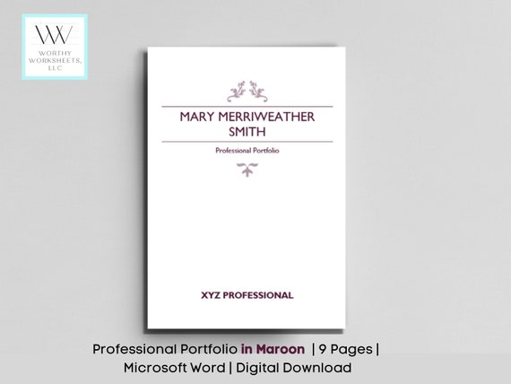 Professional Portfolio Cover Page Design