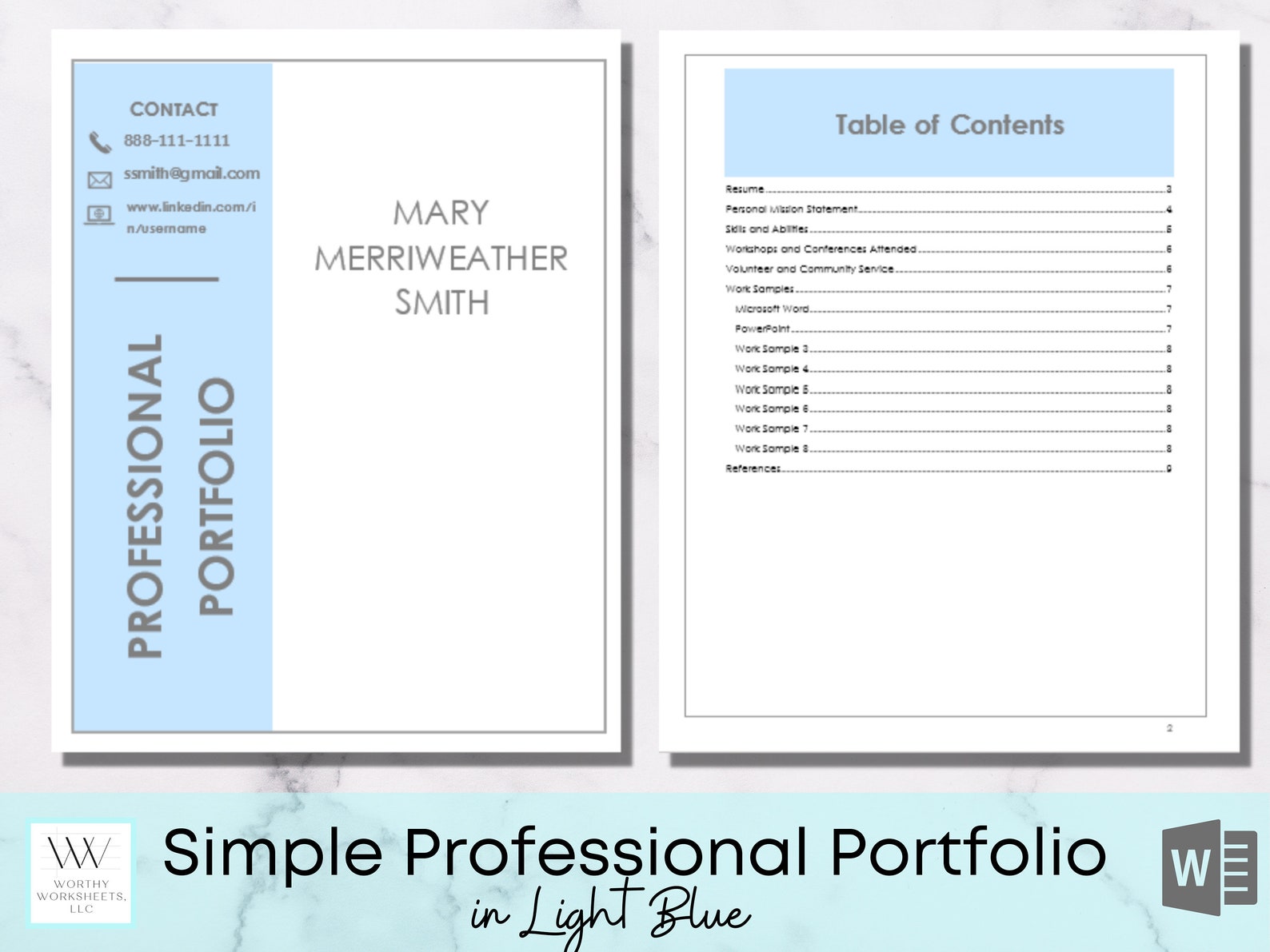 Professional Portfolio Template Career Portfolio Template | Etsy
