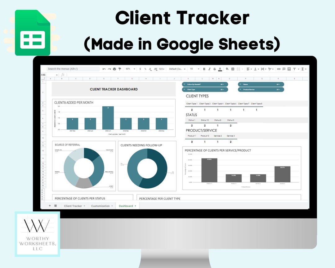 Client Tracker, Client List, CRM, Client Management, Client Spreadsheet ...