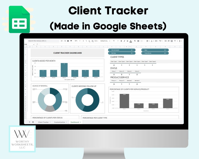 Client Tracker, Client List, CRM, Client Management, Client Spreadsheet ...