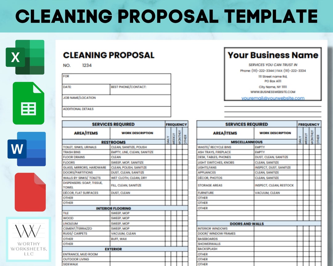Cleaning Proposal Template, Cleaning Service Proposal, Cleaning ...