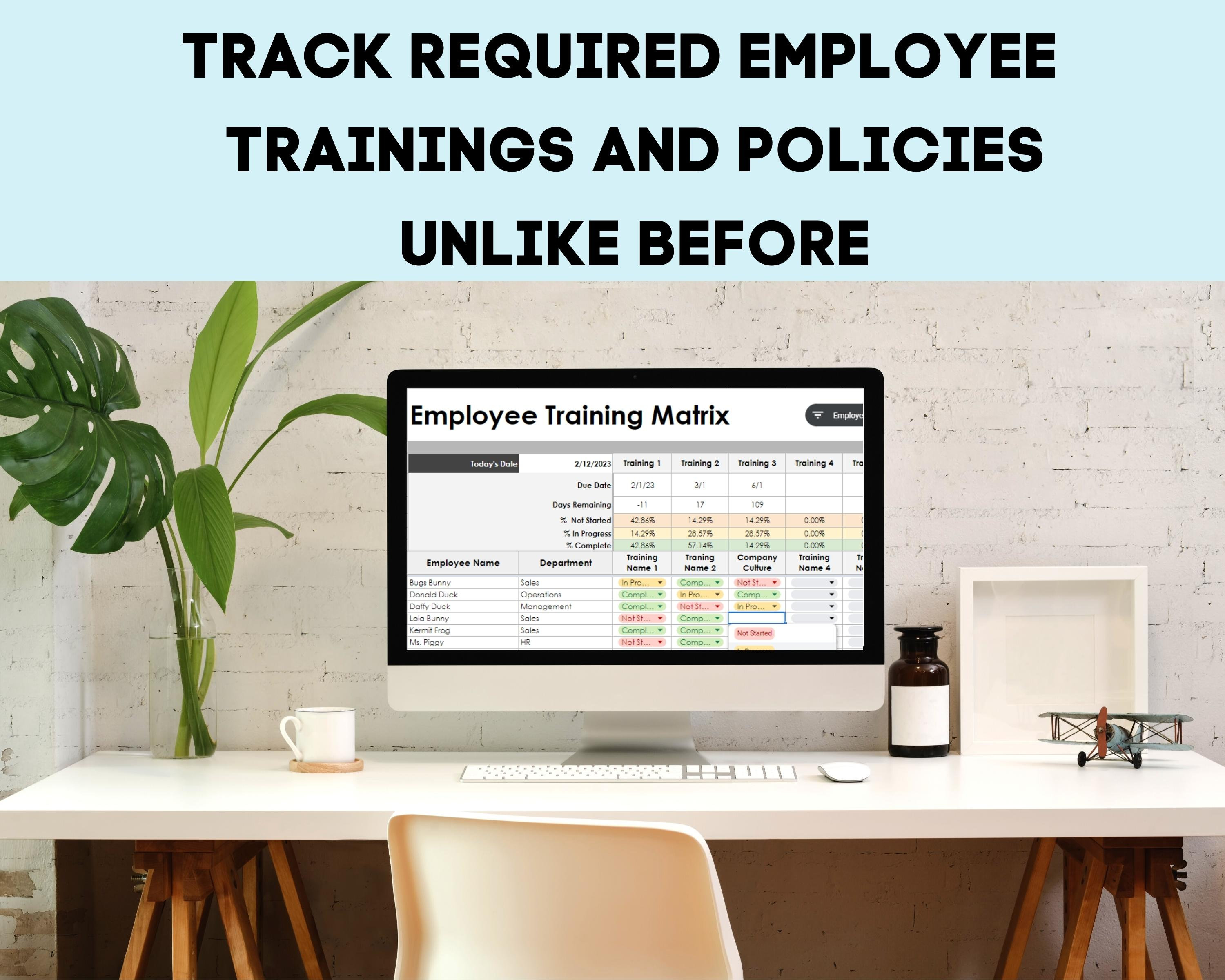 Training Tracker, Employee Training, Google Sheets Template, Training ...
