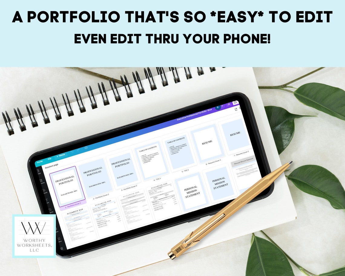 Professional Portfolio Template, Career Portfolio, Job Portfolio, Canva ...