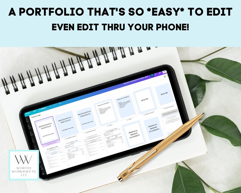 Professional Portfolio Template, Career Portfolio, Job Portfolio, Canva ...