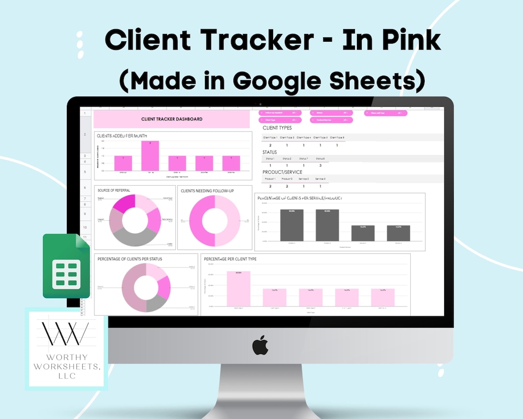 Client Tracker, Client List, CRM, Client Management, Client Spreadsheet ...
