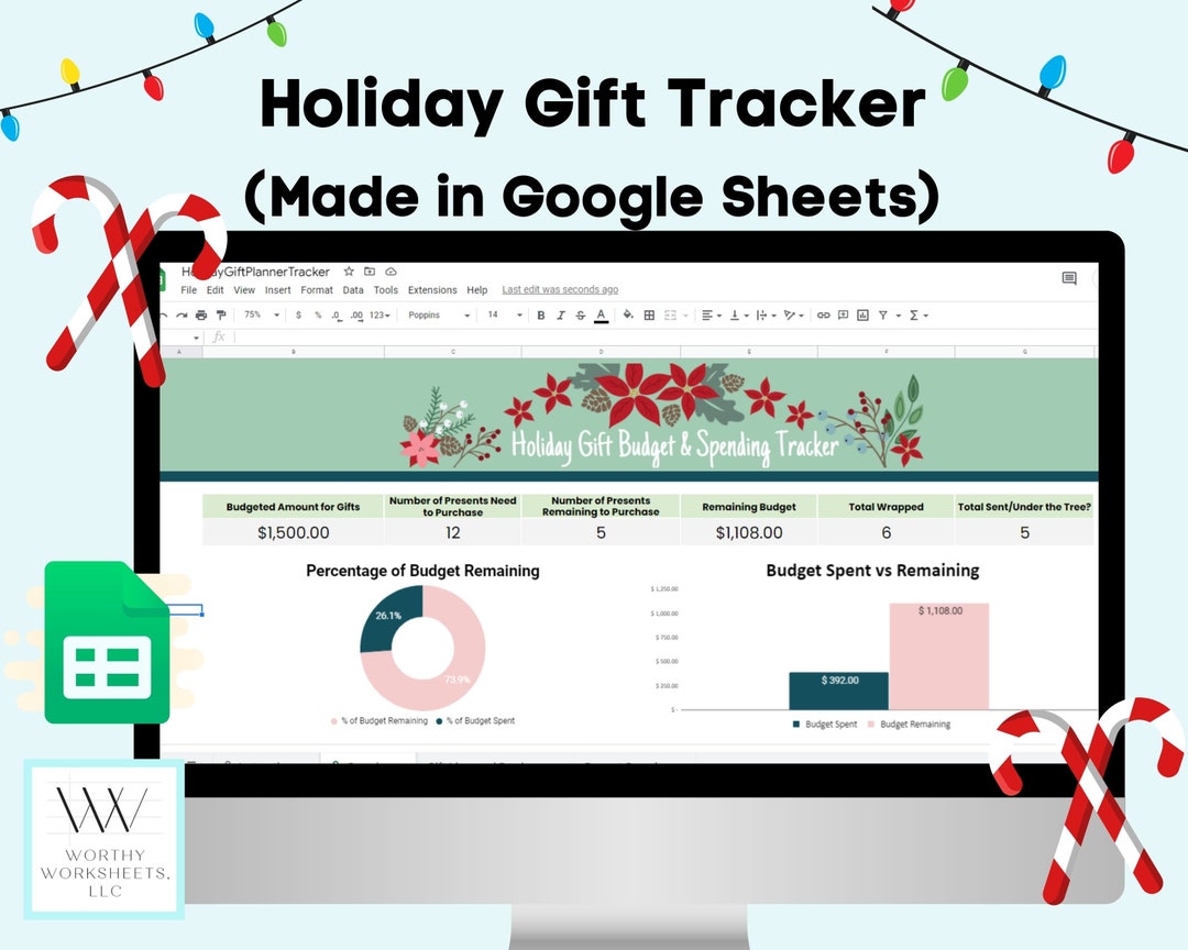 Gift Tracker Christmas, Gift Tracker Google Sheets, Gift Tracker ...
