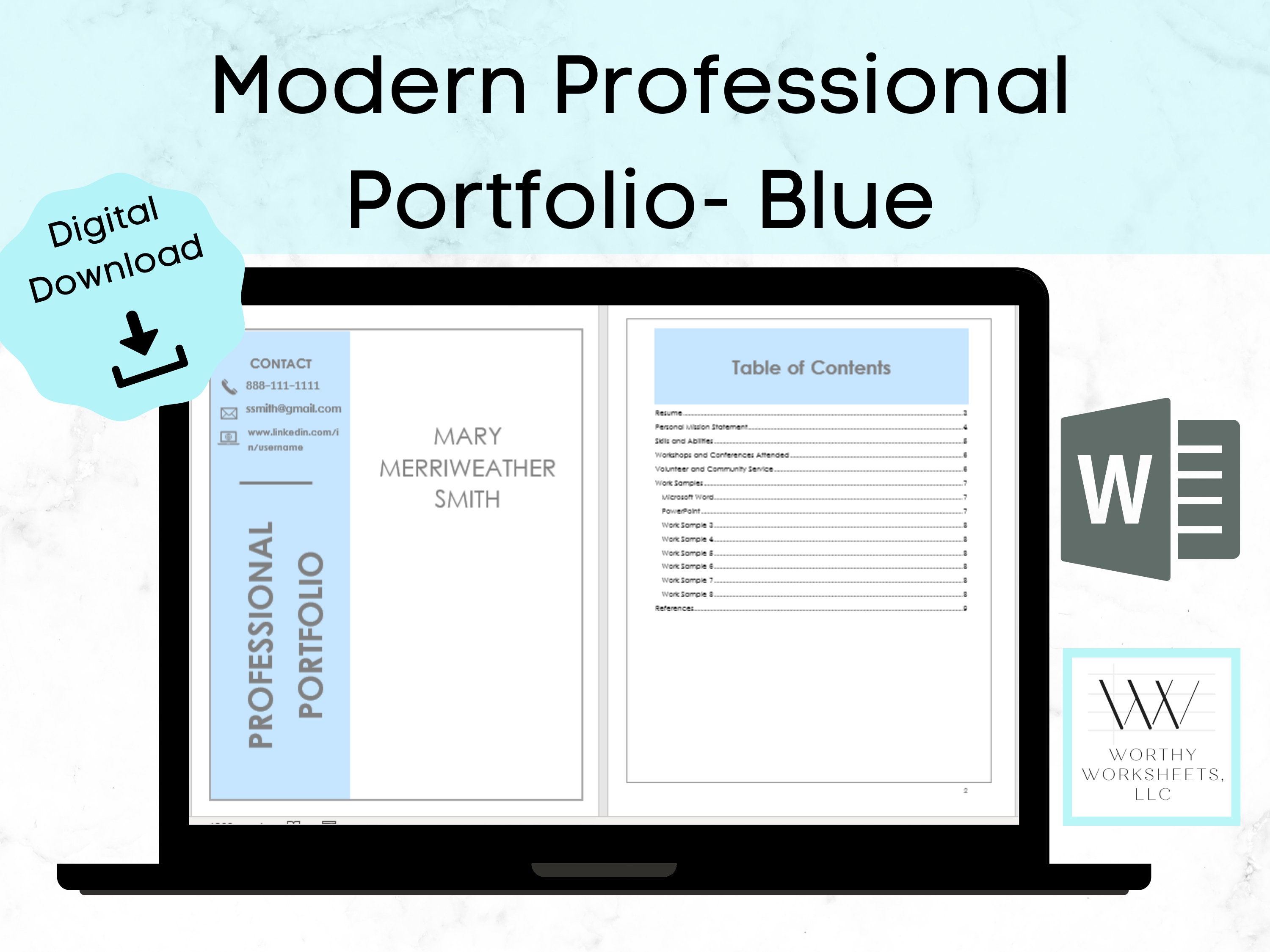 Professional Portfolio, Template, Career, Resume, Job Seeker, Job ...