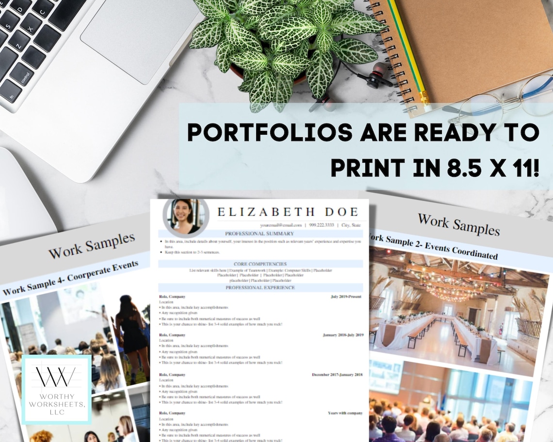 Professional Portfolio Template, Career Portfolio, Job Portfolio, Canva ...