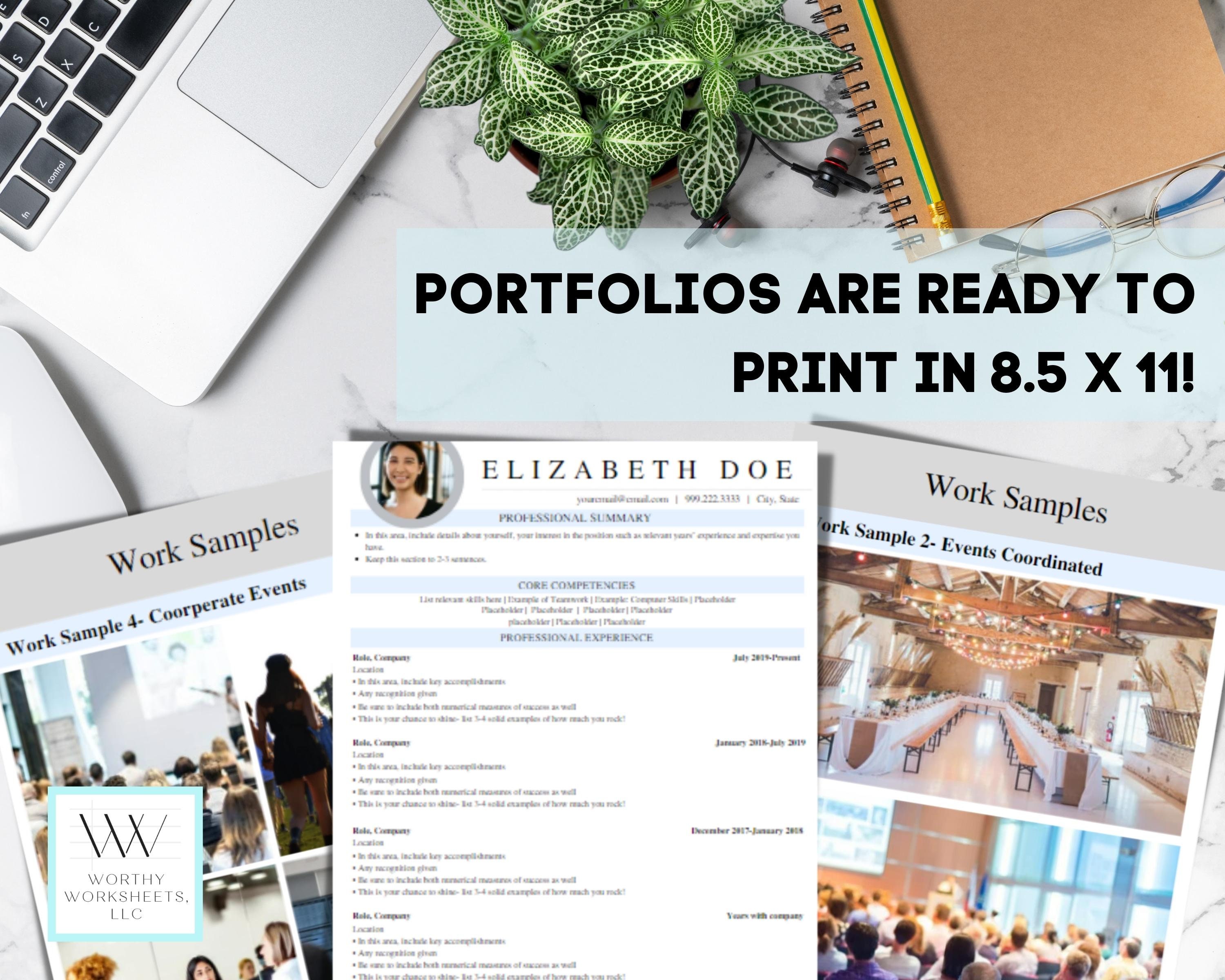 Professional Portfolio Template, Career Portfolio, Job Portfolio, Canva ...