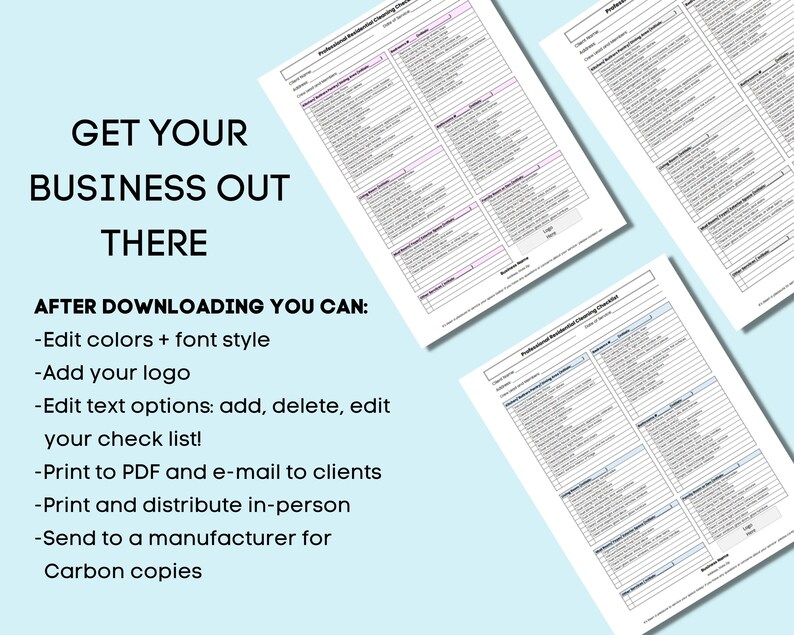 Cleaning Checklist, Cleaning Service Template, Residential Cleaning ...