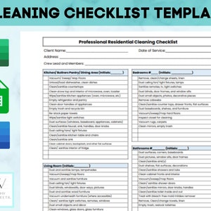 Cleaning Checklist, Cleaning Service Template, Residential Cleaning ...