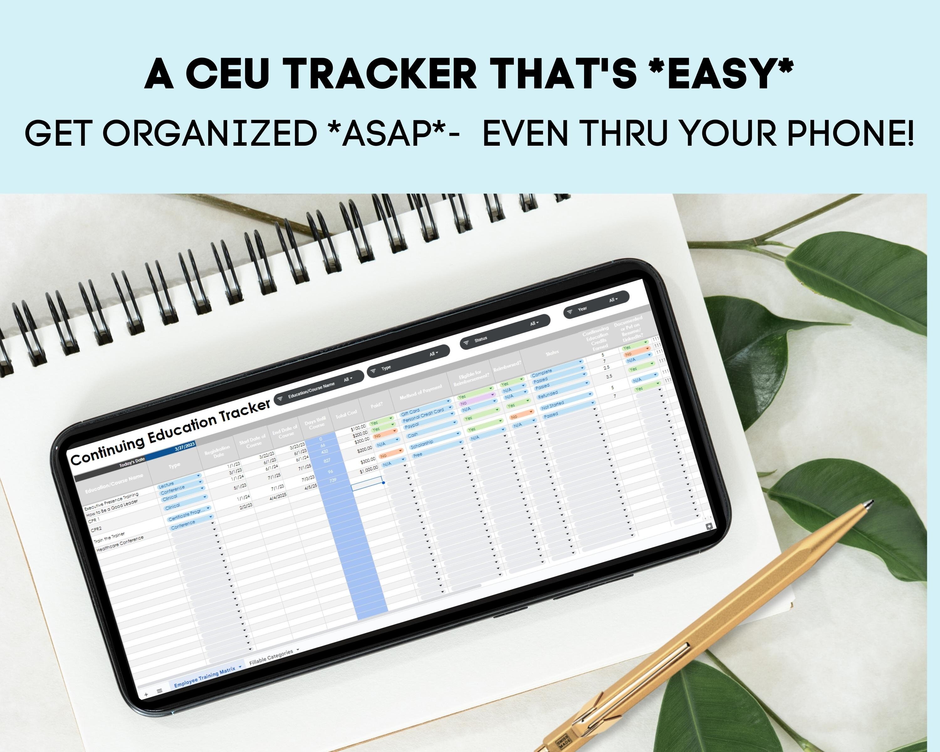 CEU Tracker, Continuing Education Tracker, CEU Credits, Professional ...