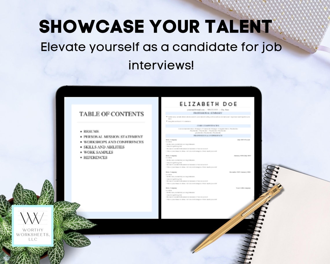 Professional Portfolio Template, Career Portfolio, Job Portfolio, Canva ...