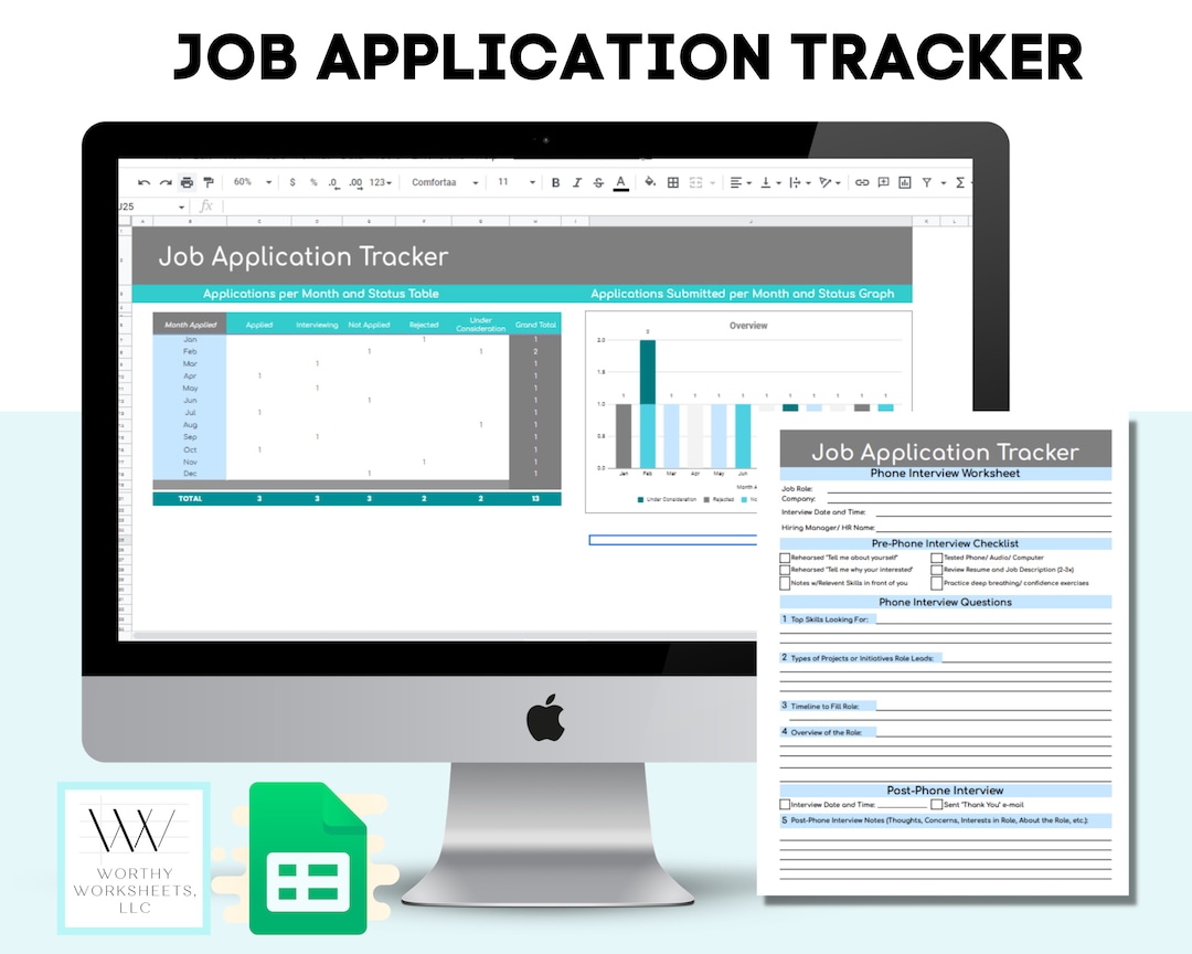Job Search Tracker, Job Application Tracker, Job Search Spreadsheet ...