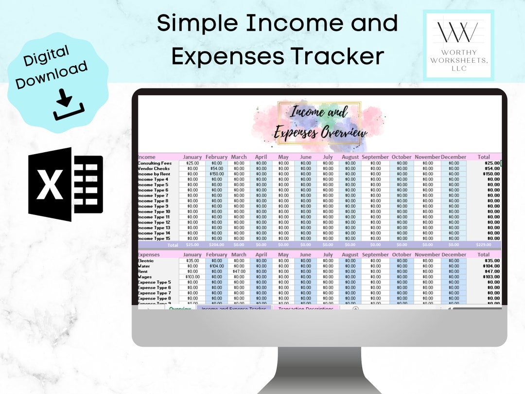 Income and Expense Tracker, Income Tracker, Income Statement, Book ...