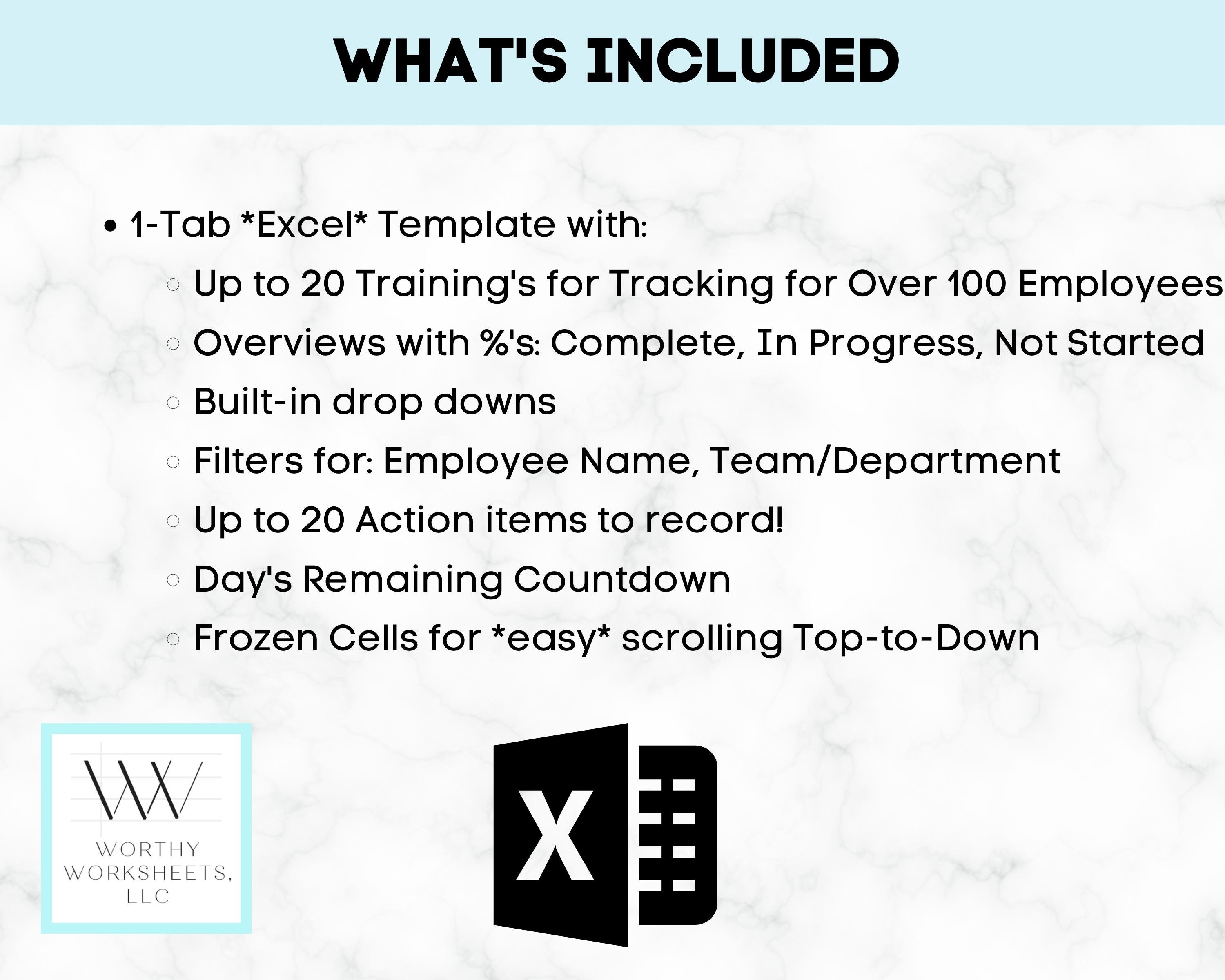 Training Tracker, Employee Training, Excel Template, Training Matrix ...