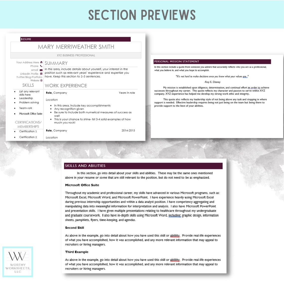 Professional Portfolio, Portfolio Template, Career Prep, Gift for Grads ...