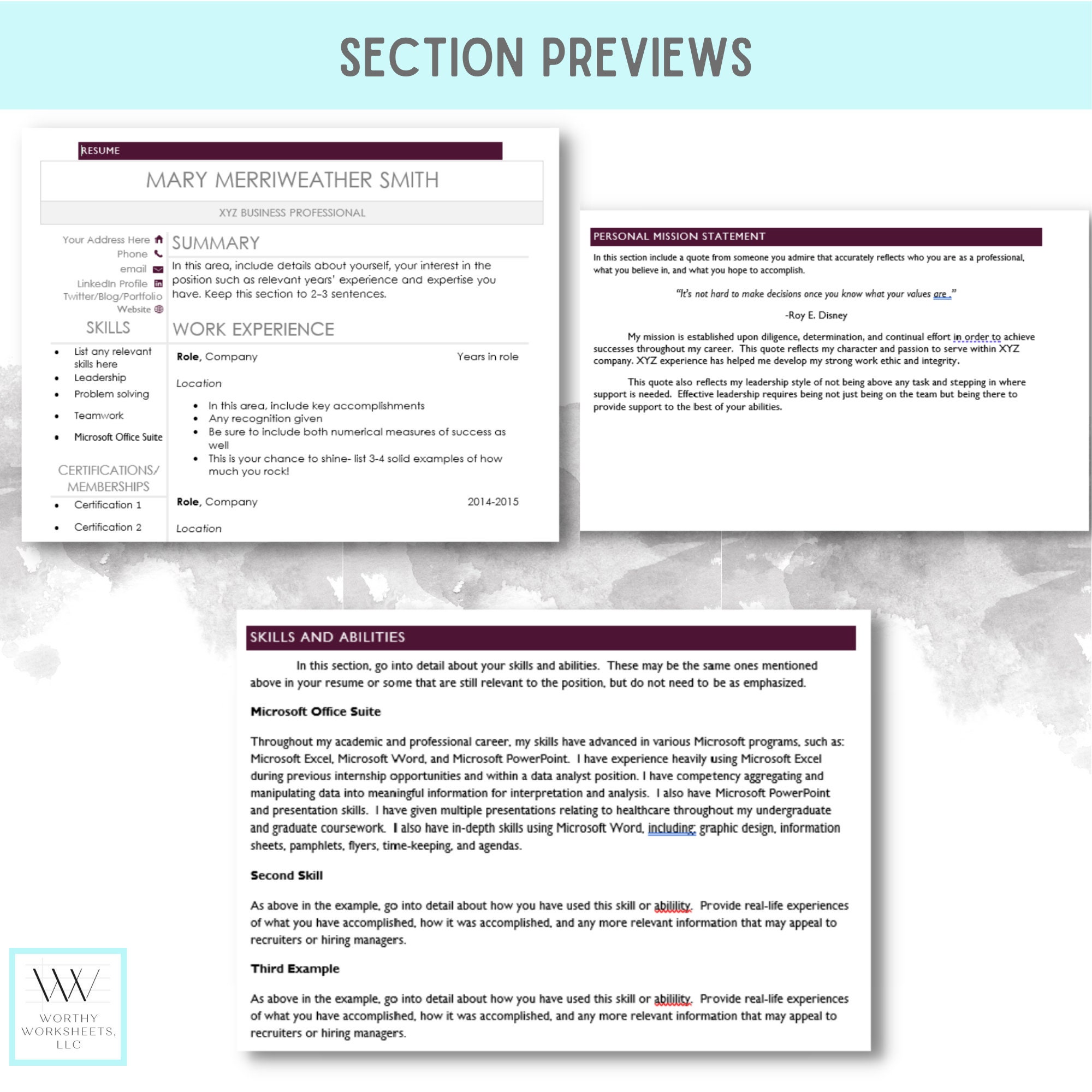 Professional Portfolio, Portfolio Template, Career Prep, Gift for Grads ...