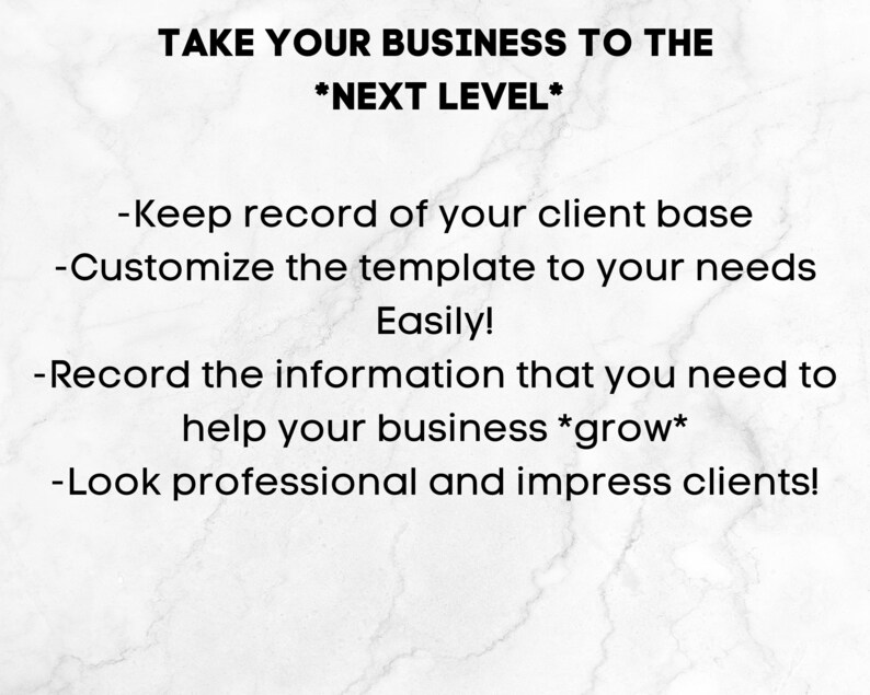 Client Sheet, Client Intake Form, Client Info Excel, Client Contract ...