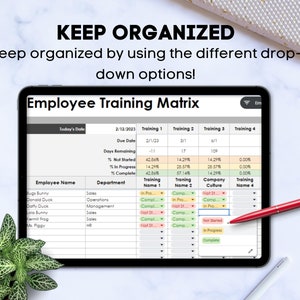 Training Tracker, Employee Training, Google Sheets Template, Training ...