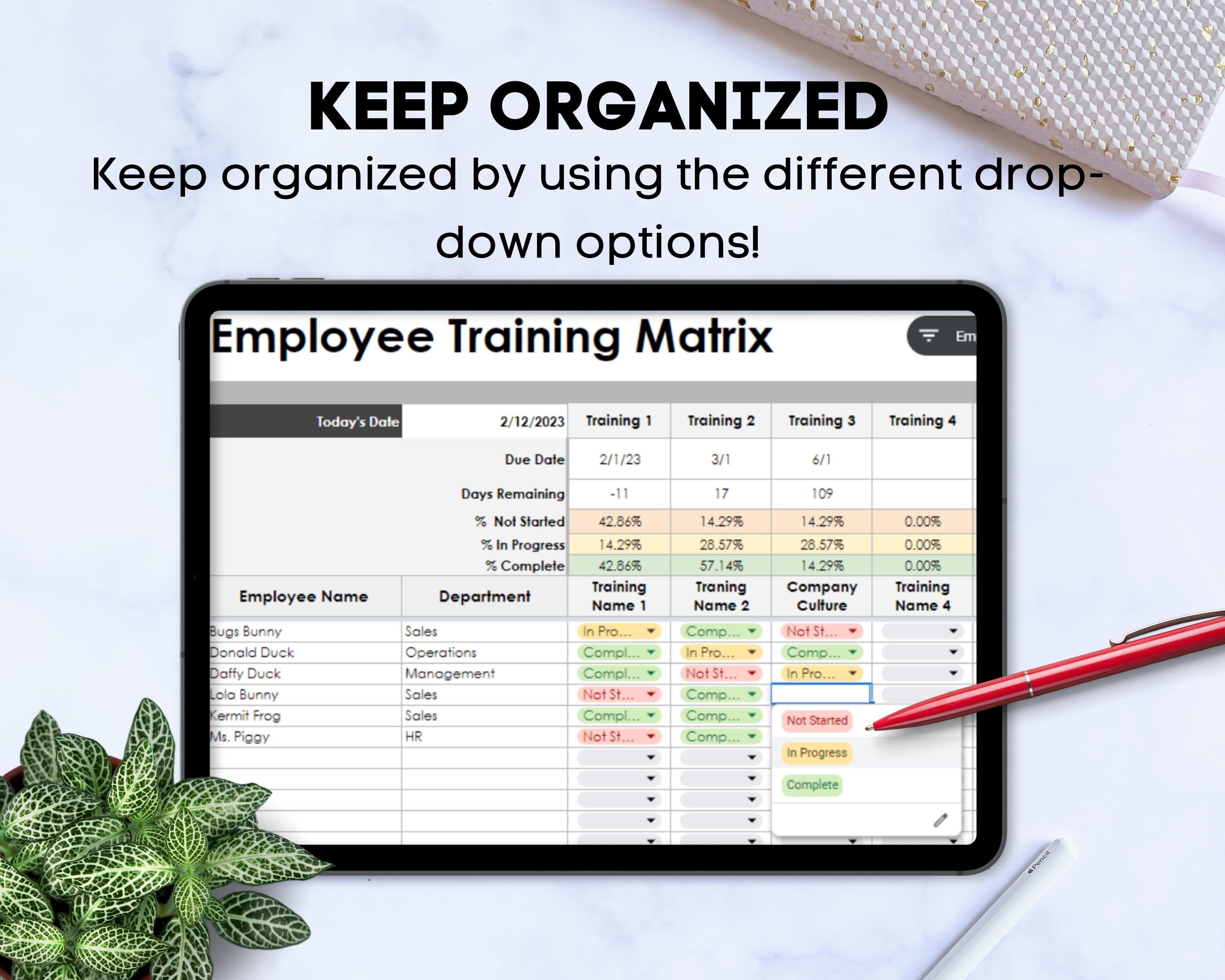 Training Tracker, Employee Training, Google Sheets Template, Training ...