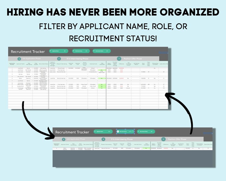 Recruitment Tracker, Recruitment Template, Recruitment Dashboard ...