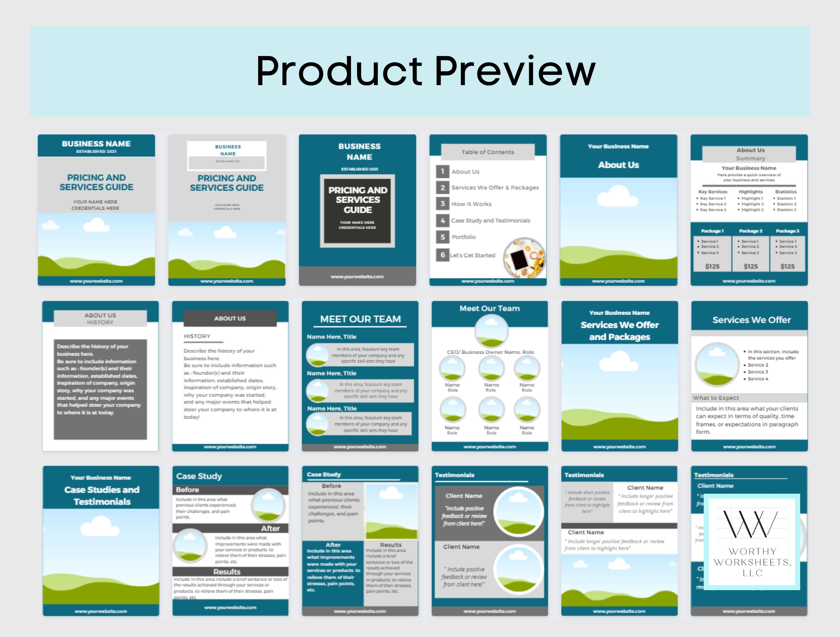Business Pricing and Services Guide, Business Proposal, Business Price ...