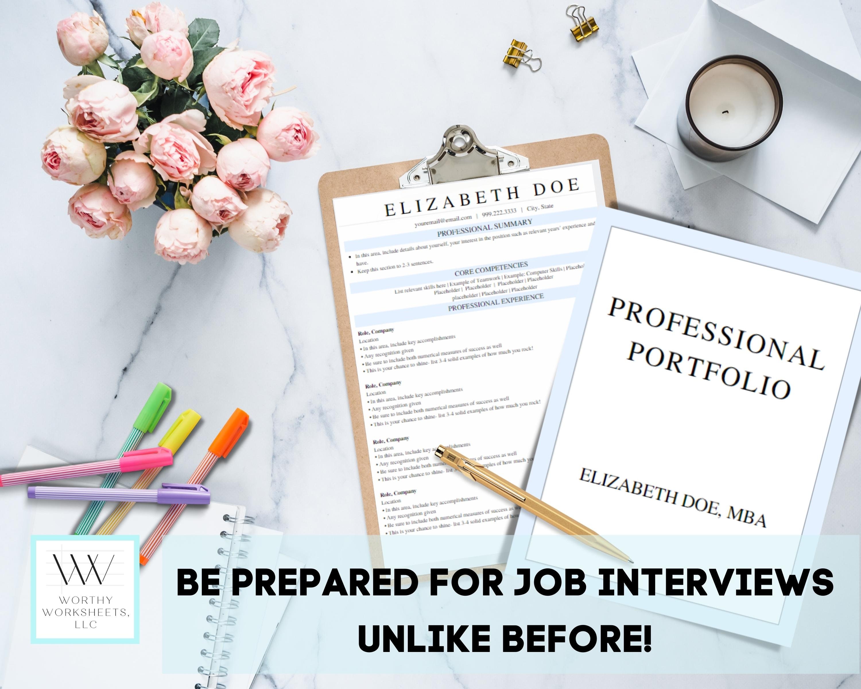 Professional Portfolio Template, Career Portfolio, Job Portfolio, Canva ...