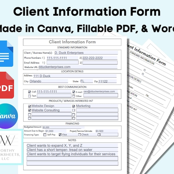 Intake Client Tracker Excel - Etsy