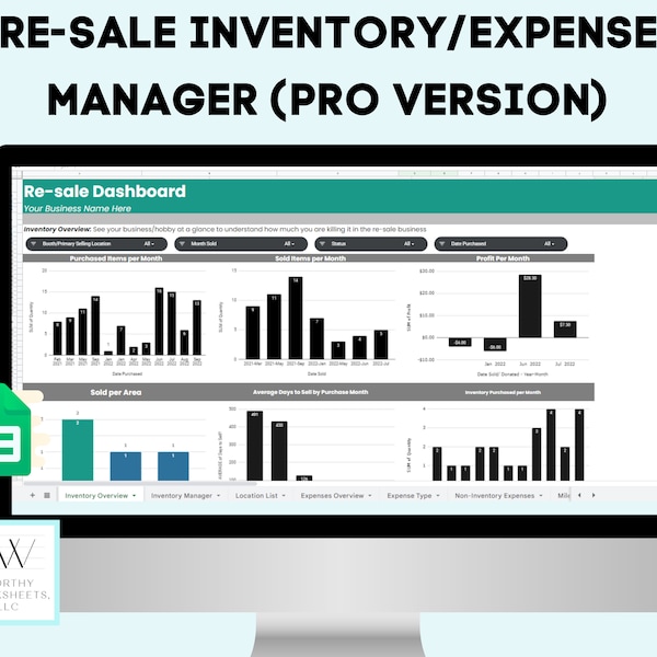 Consignment Tracker Spreadsheet - Etsy