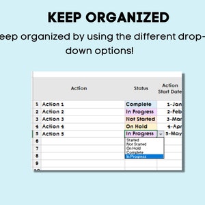 Action Plan, Project Management, Project Tracker, Task Tracker, Project ...