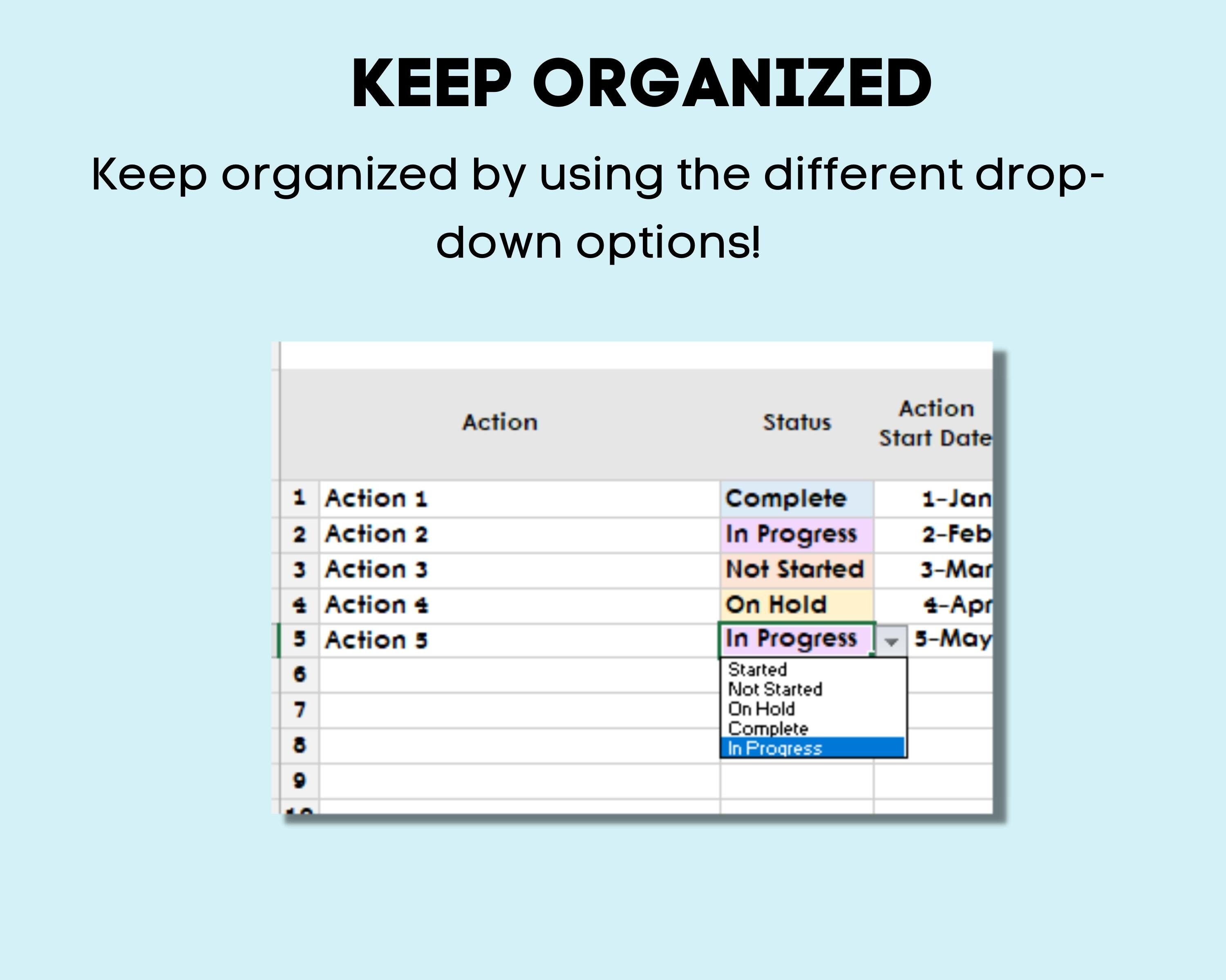 Action Plan, Project Management, Project Tracker, Task Tracker, Project ...