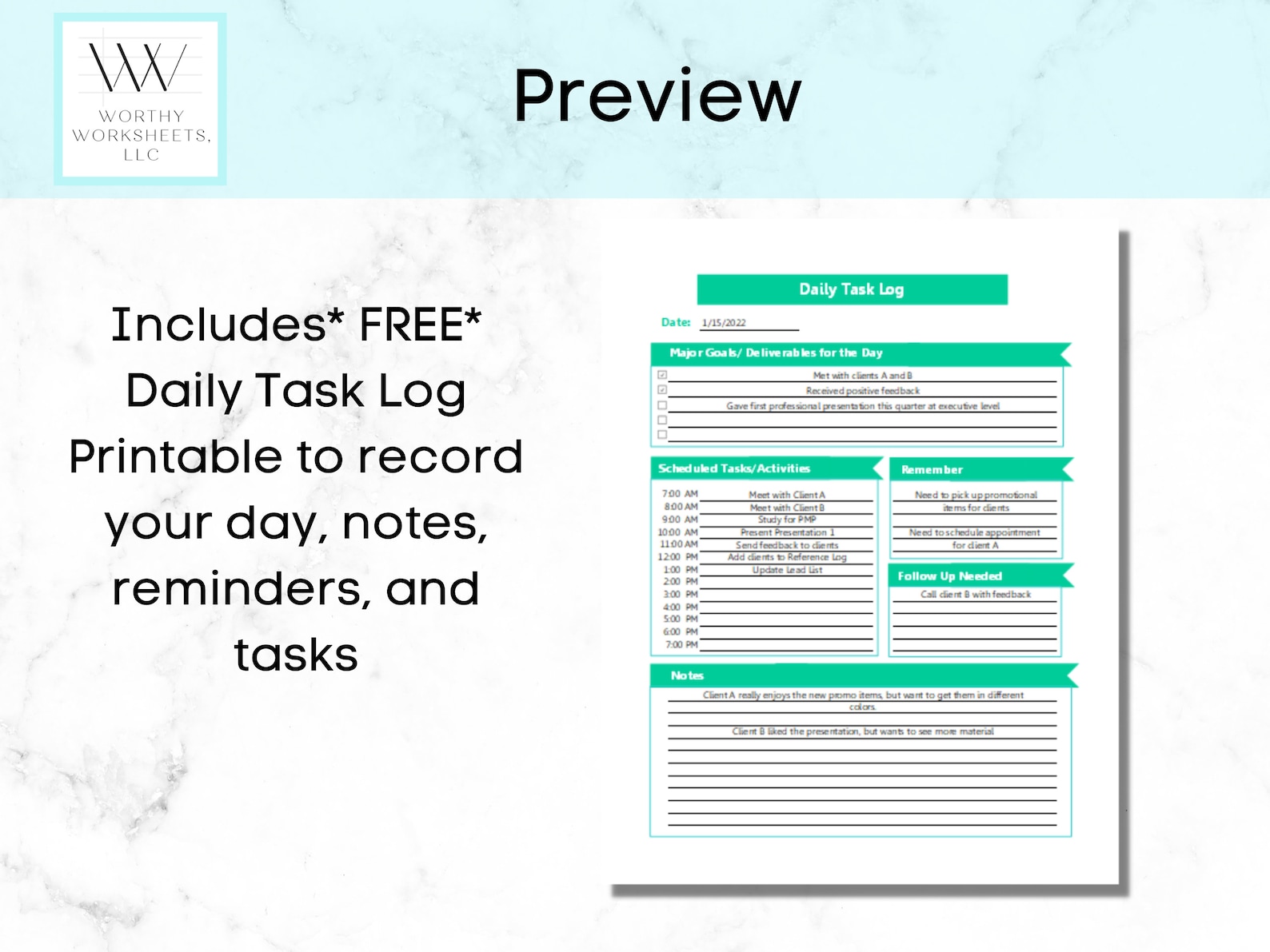 Daily Task Log, Accomplishment Tracker, Daily Schedule, Task Tracker ...