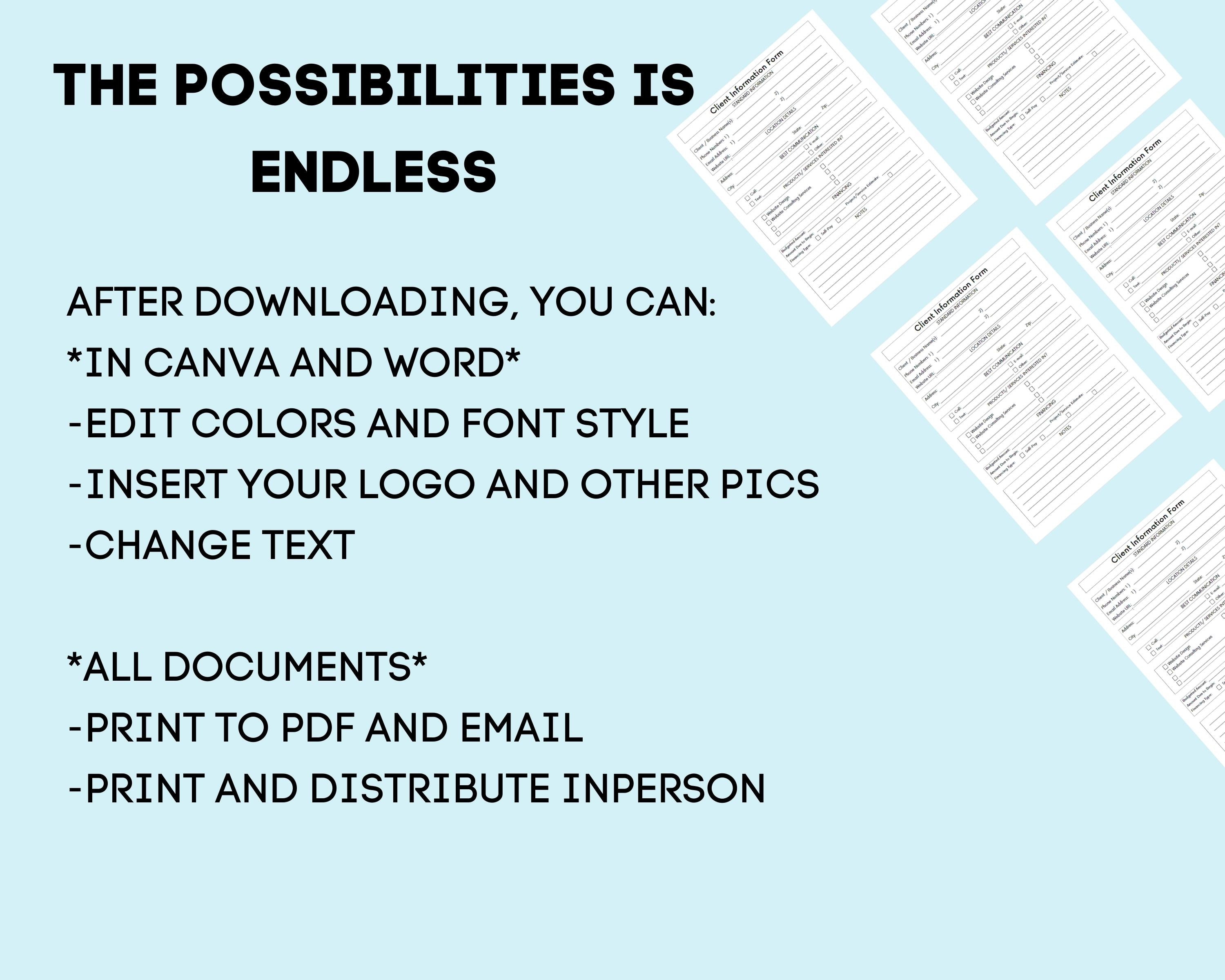Client Sheet, Client Intake Form, Client Info Excel, Client Contract ...