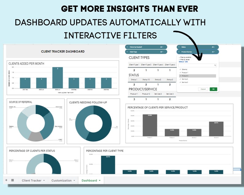Client Tracker, Client List, CRM, Client Management, Client Spreadsheet ...