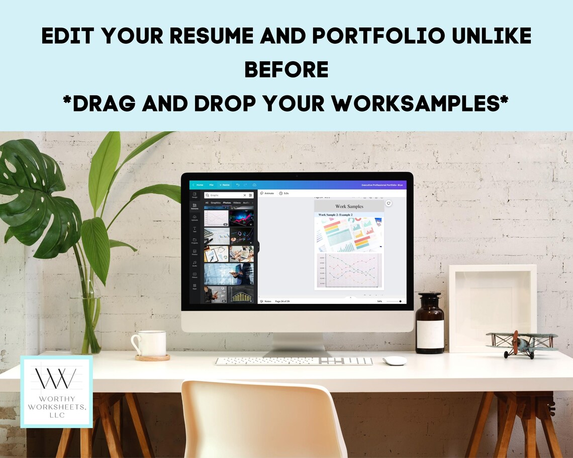 Professional Portfolio Template, Career Portfolio, Job Portfolio, Canva ...