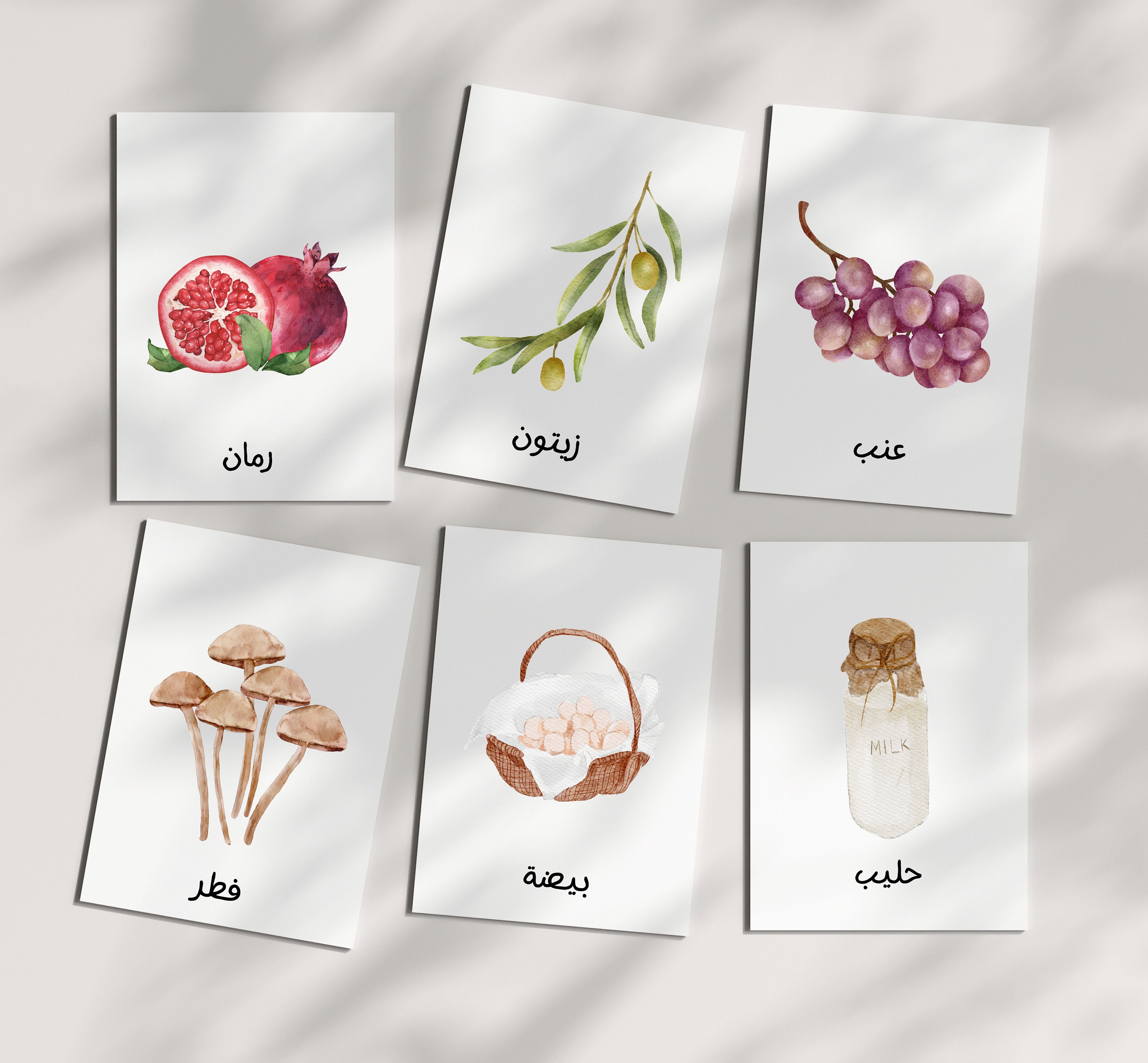 Arabic Alphabet Cards Montessori Flash Cards | Cottage Core Farm Life ...