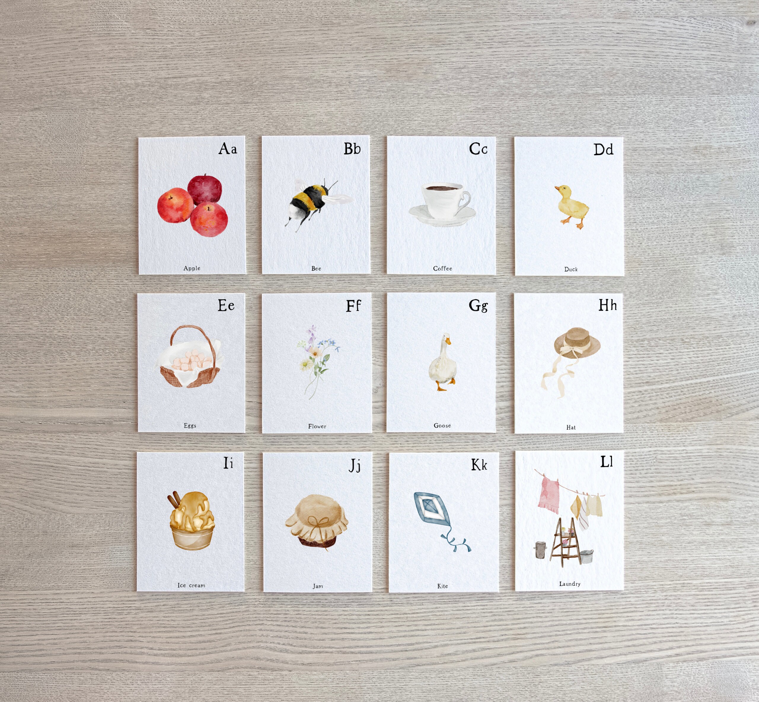 Alphabet Cards Montessori Flash Cards | Cottage Core Farm Life ...