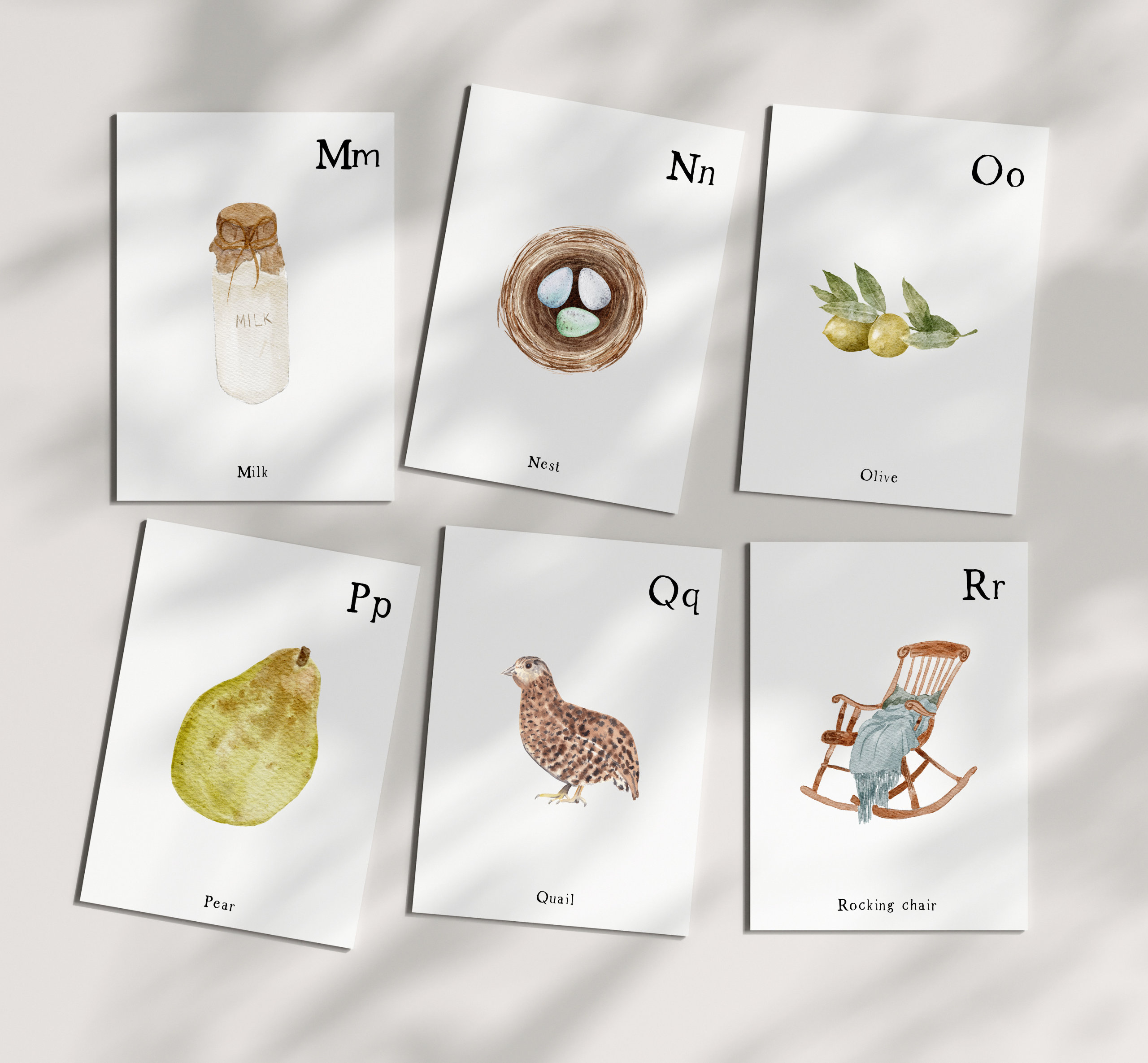 Alphabet Cards Montessori Flash Cards | Cottage Core Farm Life ...