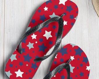July 4th Flip Flops - Etsy