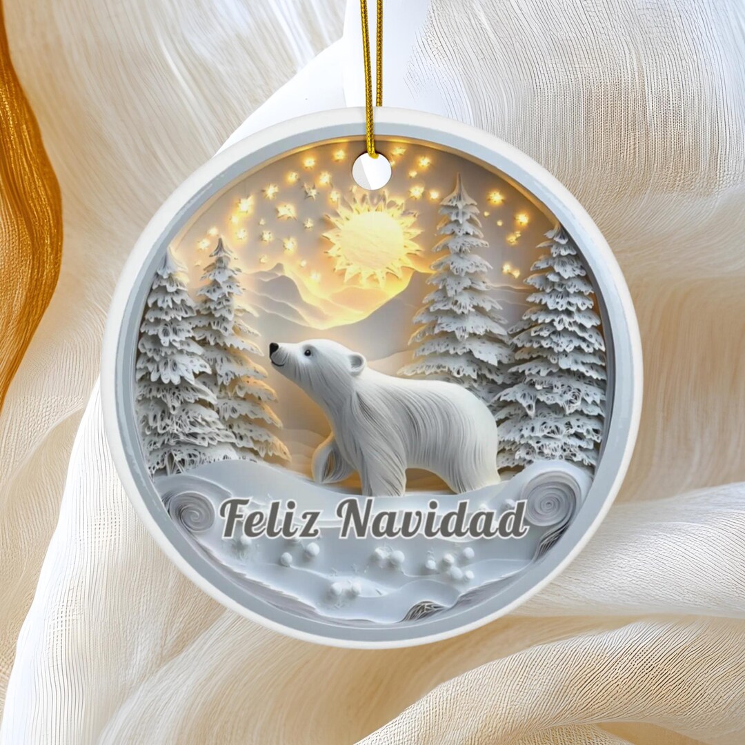 Feliz Navidad Christmas Ornament, Spanish Merry Christmas Tree Ornament ...