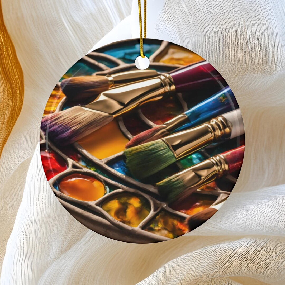 Painting Ornament, Paint Brush Ornament, Art Gift for Painter, Keepsake ...