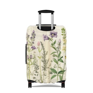 Botanical Garden Wildflower Luggage Cover, Vintage Style Herb Garden ...