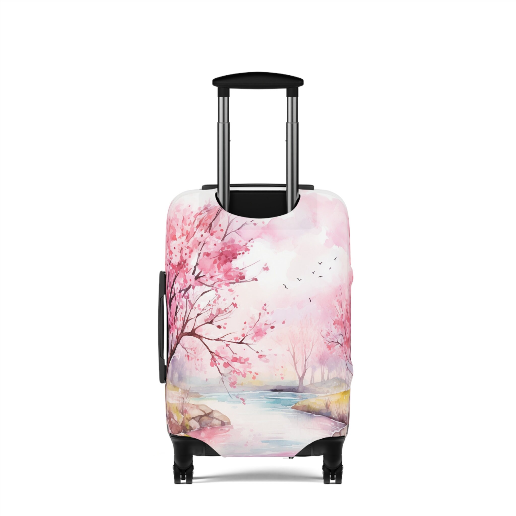 Beautiful Cherry Blossom Luggage Cover, Travel Gift, Spring Watercolor ...