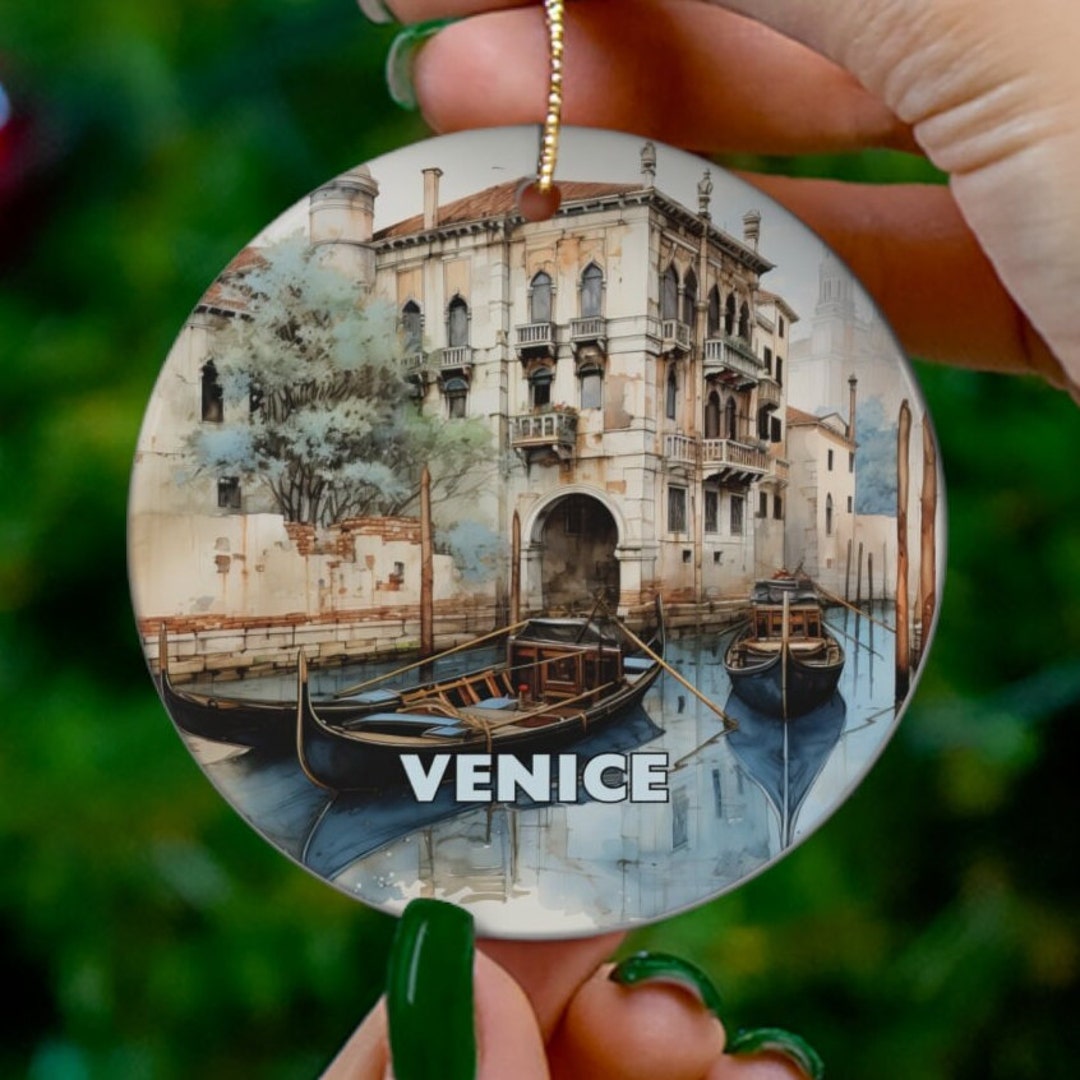 Venice Ornament, Italy Vacation Gift, Ceramic Christmas Tree Ornament ...